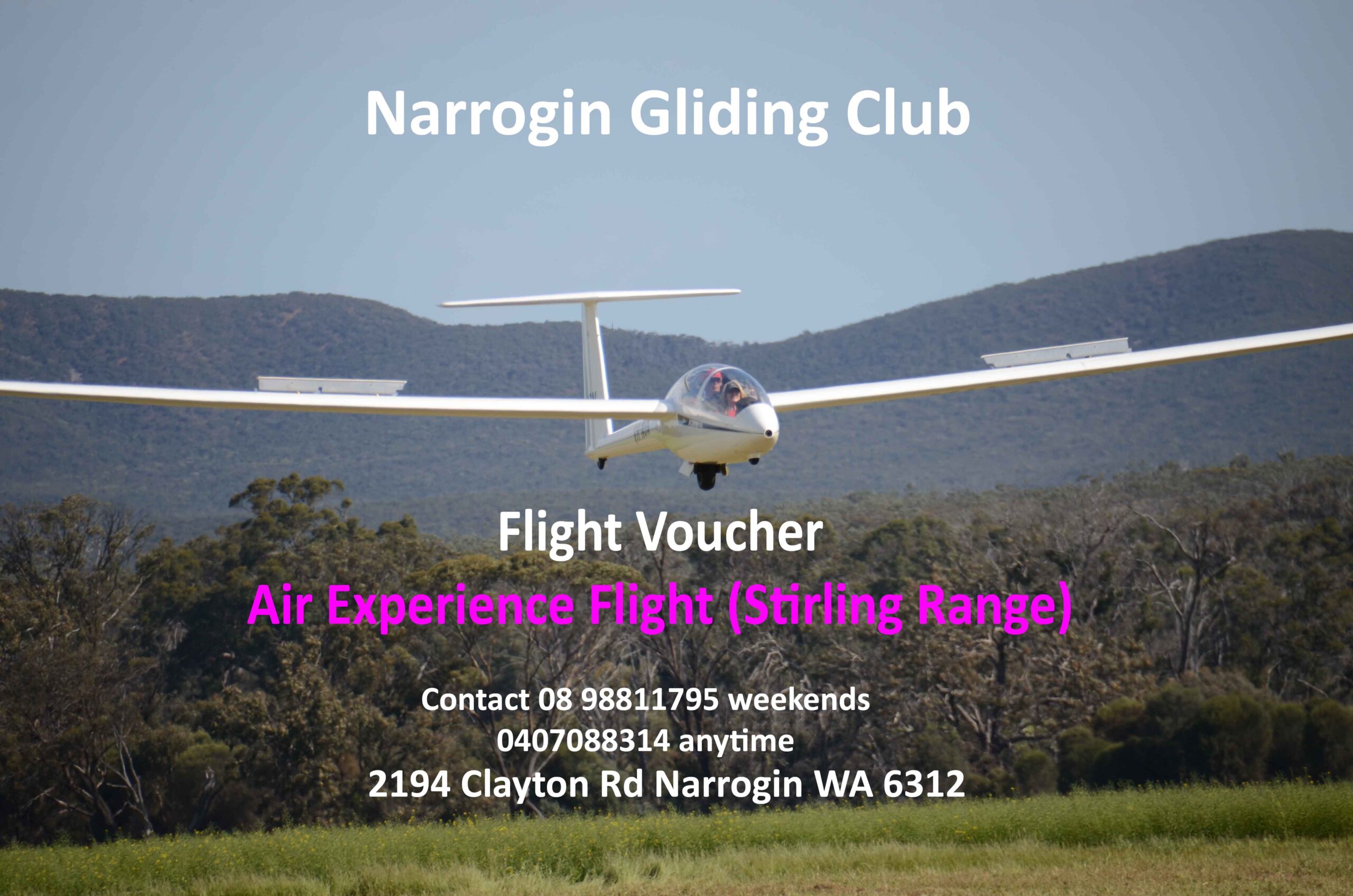 Air Experience Flight (Stirling Range) - Narrogin Gliding Club